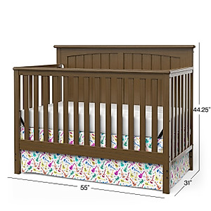 Child Craft Sheldon 4-in-1 Convertible Crib, Baby Crib Converts to Day Bed, Toddler Bed and Full Size Bed, 3 Adjustable Mattress Positions, Non-Toxic, Baby Safe Finish (Cocoa Bean Brown)
