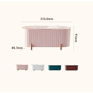 ABS Qtip Holder, 3 Compartments Cotton Pad Storage, Cotton Swab Dispenser, Q-tip Dispenser for Cotton Pads/Cotton Swabs/Beauty Eggs Suitable Bedroom, Bathroom, Dressing Table, Makeup Remover (HZM-02-White)