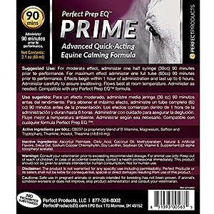 Perfect Prep EQ Prime Horse Calming Paste, Show Safe, Works Within 90 Mins and Lasts 6+ Hours, 60cc