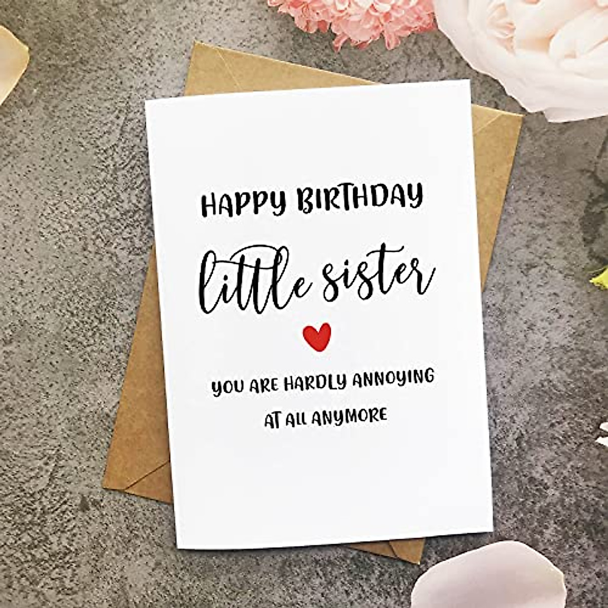 Happy Birthday Little Sister Card, Sister Birthday Card Funny, Birthday Gift From Brother Or Sister