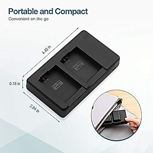 NP-FW50 Battery 2 Packs 1500mAh Rechargable Li-ion Batteries and Dual Charger for Sony A6500, A6400, A6300, A6000, A7, A7II, A7RII, A7SII, A7S, A7S2, A7R, A7R2, A55, A5100, RX10, RX10II