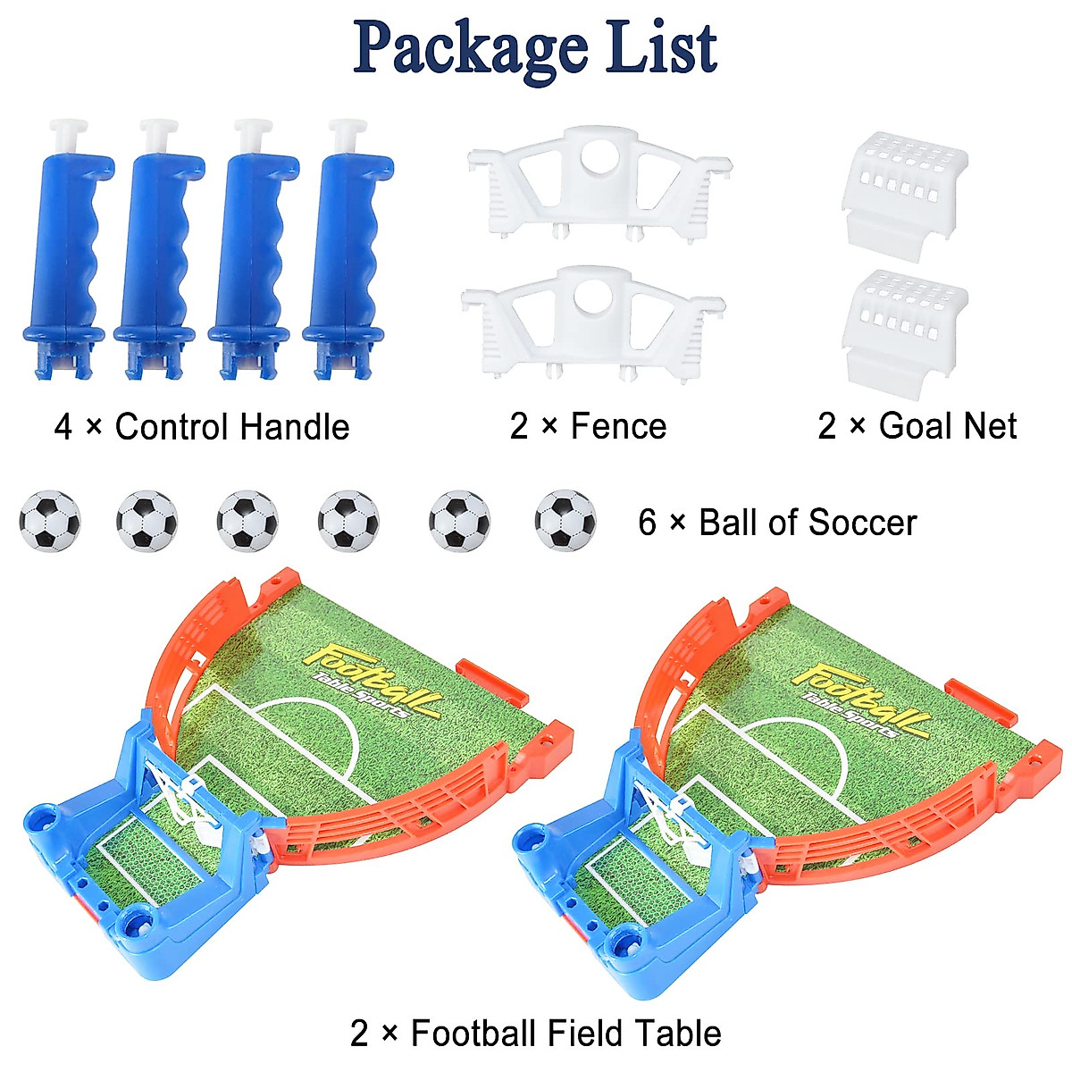 Mini Foosball Games, Tabletop Football Soccer Pinball for Indoor Game Room, Table Top Foosball Desktop Sport Board Game for Adults Kids Family Game Night Fun (15"x 7" x 1/4")