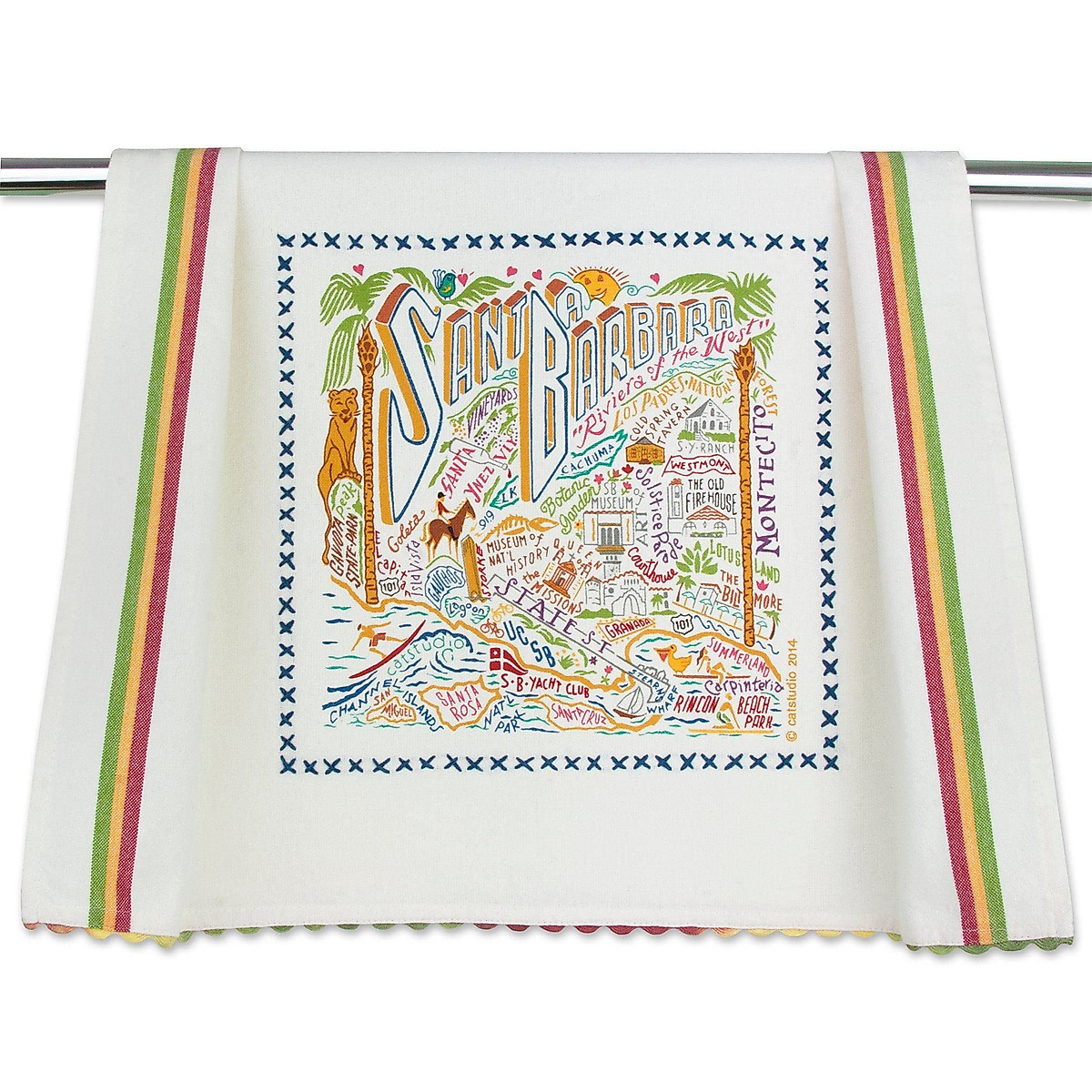 Catstudio Santa Barbara Dish & Hand Towel | Great for Kitchen, Bar, & Bathroom