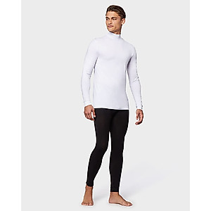 32 Degrees Men's Lightweight Baselayer Mock Top | Long Sleeve | Form Fitting | 4-Way Stretch | Thermal, White, X-Large