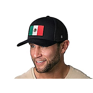 HAKA Mexico Hat – Mexican Flag Trucker Hat Baseball Cap Snapback Golf Hat (Black)