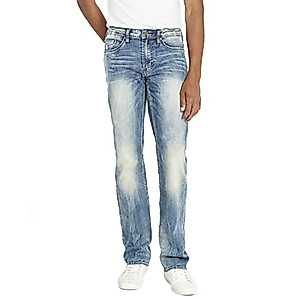 Buffalo David Bitton Men's Relaxed Straight Driven Jeans, Sandblasted Blue Wash Indigo, 36W x 32L