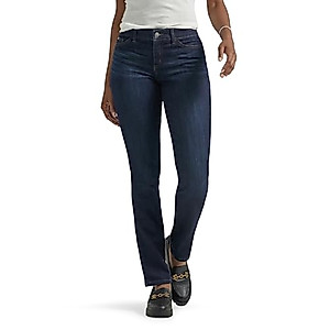 Lee Women's Ultra Lux Comfort with Flex Motion Straight Leg Jean Niagara 16 Medium
