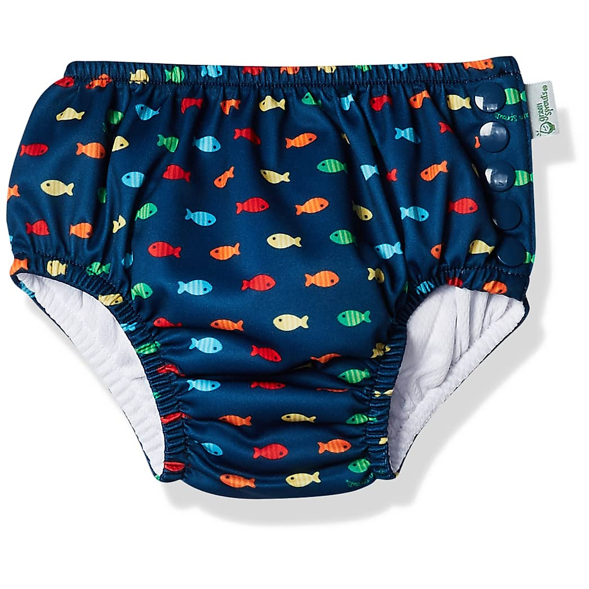 i Play Boys Reusable Absorbent Baby Swim Diapers Navy Fish Geo 24 Months