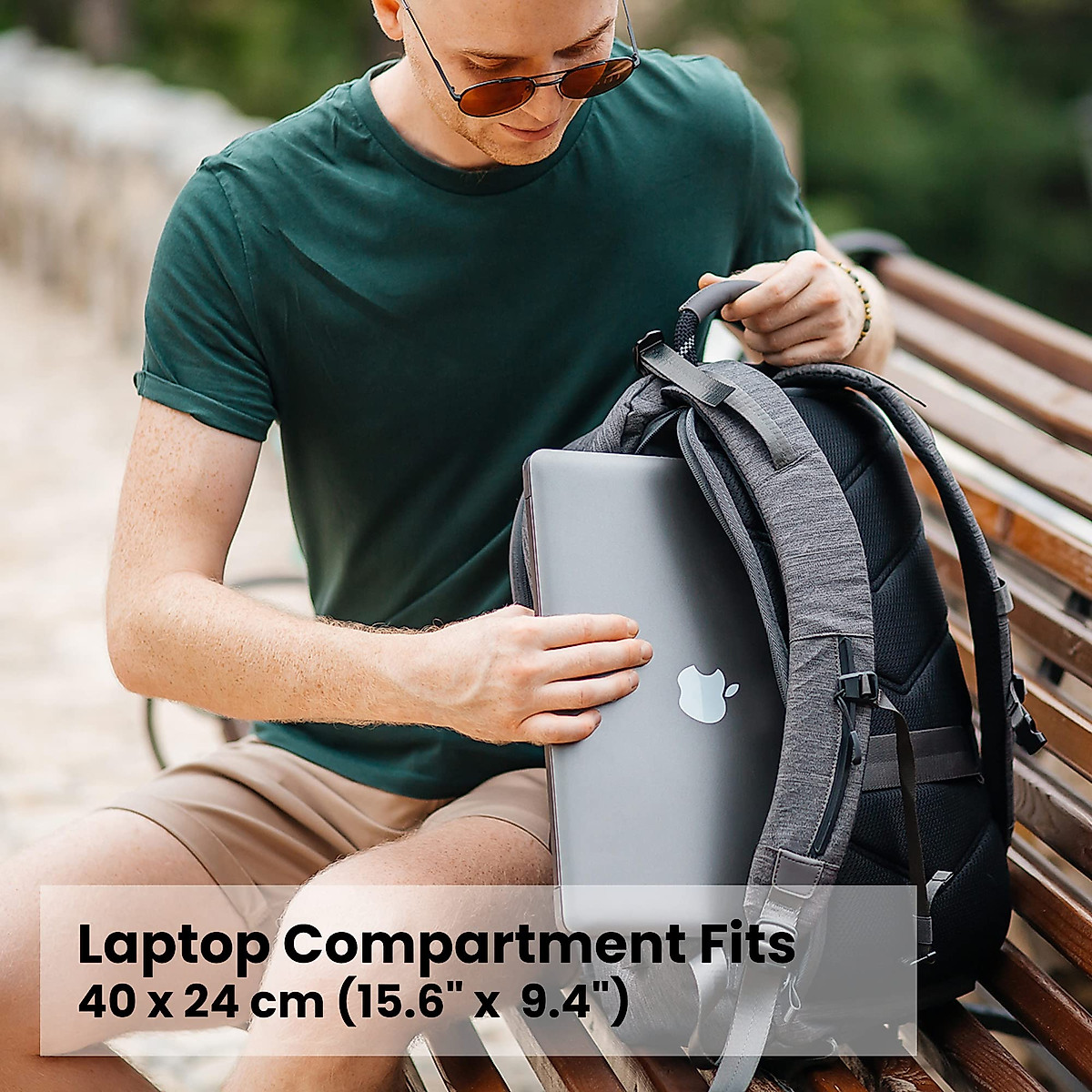 Nordace Comino Travelpack Travel Backpack for Men & Women with USB Charging Port, Water Resistant - Extra Spacious Laptop Backpack for Travel, Backpacking and Everyday Commute (Charcoal)