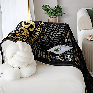 Yomaisky 25th Anniversary Blanket Gifts Gift for 25th Silver Wedding Anniversary 25 Years of Marriage Gifts for Mom Wife Dad Husband Friends Grandparents Throw Blankets 60Lx50W Inch Gold