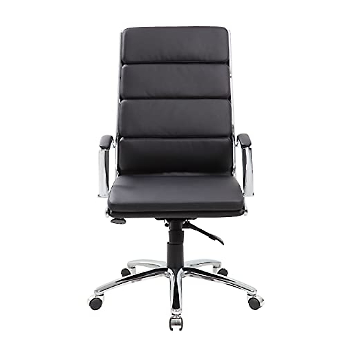 Boss Office Products CaressoftPlus Executive Chair, Traditional, Metal Chrome Finish 30D x 27W x 42H in