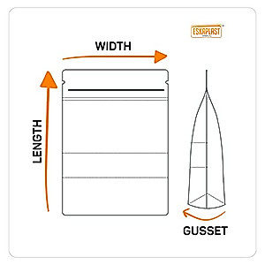 50 Pcs Resealable Bags, Kraft Stand Up Pouches, Zip Lock Storage & Packaging Bag, Food Storage Bags, Reusable Ziplock Bags with Window (Transparent Gold, 11x18.5 cm (4.3x7.2 inch))