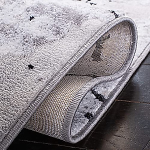 SAFAVIEH Amelia Collection 6' x 9' Grey/Black ALA293K Modern Abstract Non-Shedding Living Room Dining Bedroom Area Rug