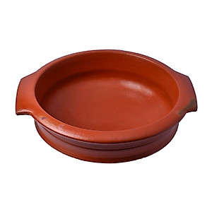 Indian best traditional cookware earthenware| Cookware for Cooking and Serving- Handi Small Size-Organic-Pre-Seasoned-Natural Red- 3 Liter with Lid