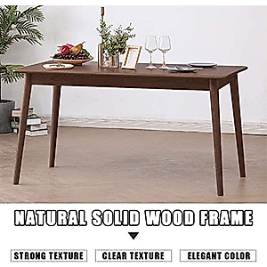 HomeClever, Wood Dining Table, 47.2In x 29In Rectangular Kitchen Table, Modern Home Furniture for Small Spaces, Living Room and Office Wooden Frame Computer Desk (Table Only)