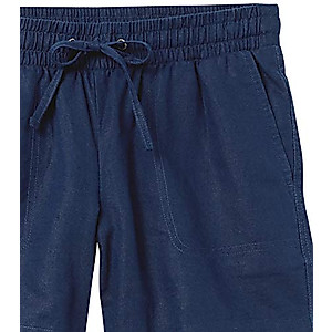 Amazon Essentials Women's 5" Inseam Drawstring Linen Blend Short (Available in Plus Size), Dark Blue, Medium