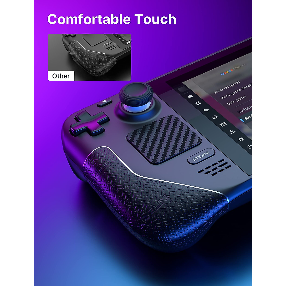 JSAUX Skin Stickers Set Compatible for Steam Deck/Steam Deck OLED, Steam Deck Anti-Slip Grip Stickers, Steam Deck Touchpad Protector, Steam Deck Thumb Grip Caps, Touch Front & Back Protector Set