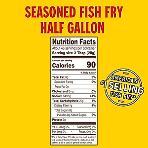 Louisiana Fish Fry Seasoned Fish Fry Seafood Breading Mix 2.88 Pound (Pack of 1) - Season and Cook All Your Fish, Shrimp, Oysters, Vegetables, and More to Crispy Perfection