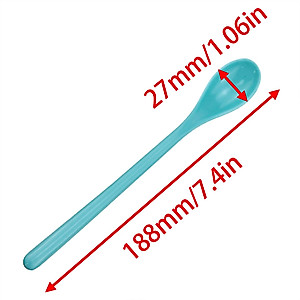 zutisay Long Handle Mixing Spoon Plastic coffee spoon iced tea spoons long spoon Suitable for iced coffee lemonade sundae (white light green pink yellow orange lake blue) -6pcs