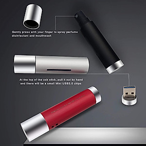 Promotion Union USB3.0 Flash Drive 32GB Perfume Function 2 in 1 USB3.0 Disk with Fancy Gift Boxes Packaging (32GB, Black)