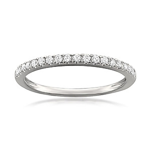 Beyond Brilliance 1/4 Carat Diamond, Pavé-Set Platinum Round Diamond Micro-Pave Bridal Wedding Band Ring (H-I, VS2-SI1)