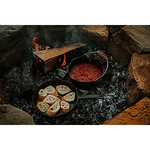 Barebones Polished Cast Iron Dutch Oven with Lid - 4-Quart Premium Performance Cookware with a Heat-Dispersing Copper Handle and Ring