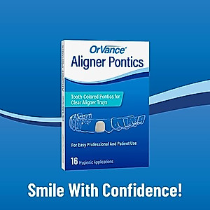 OrVance Aligner Pontics | Temporary Tooth Replacement for Aligner Tray and Retainer - Fill Space of Missing Teeth with Fake Teeth (16 Count)