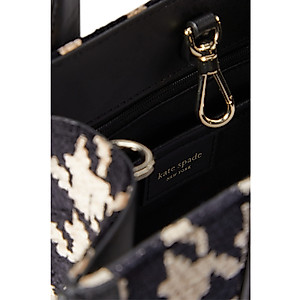 Kate Spade New York Manhattan Houndstooth Chenille Fabric Mini Tote Black Multi One Size