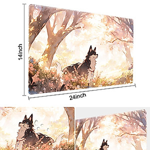 SIXTORE Premium Board Game 14x24in TCG Playmat Compatible for OCG CCG RPG MTG Playmats,Mousepad Desk Mats(Loyal Dogs)
