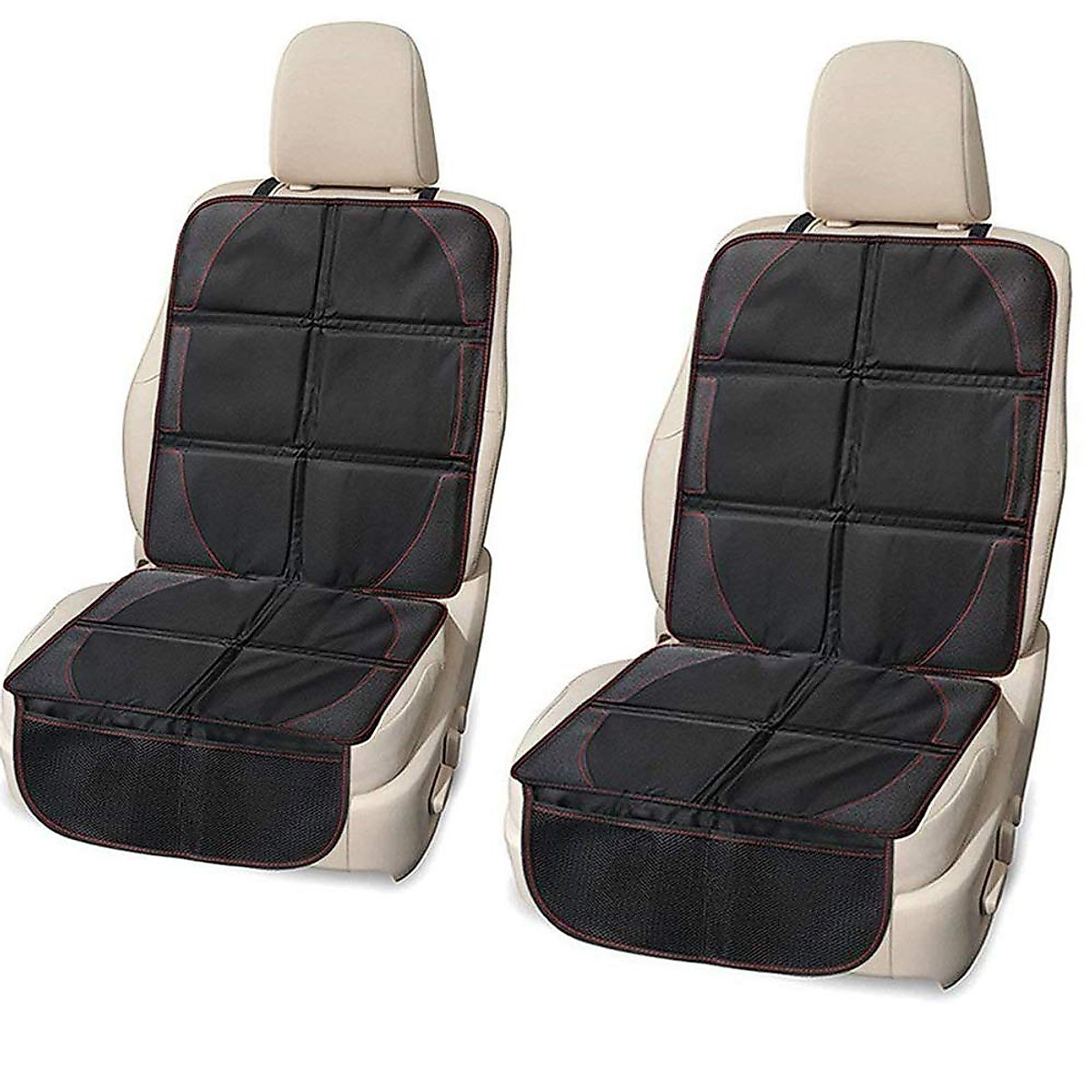 J&C Car Seat Protector 2pcs, 600D Car Seat Protector for Child & Infant Heavy Duty with Non-Slip Spots Universal Fit