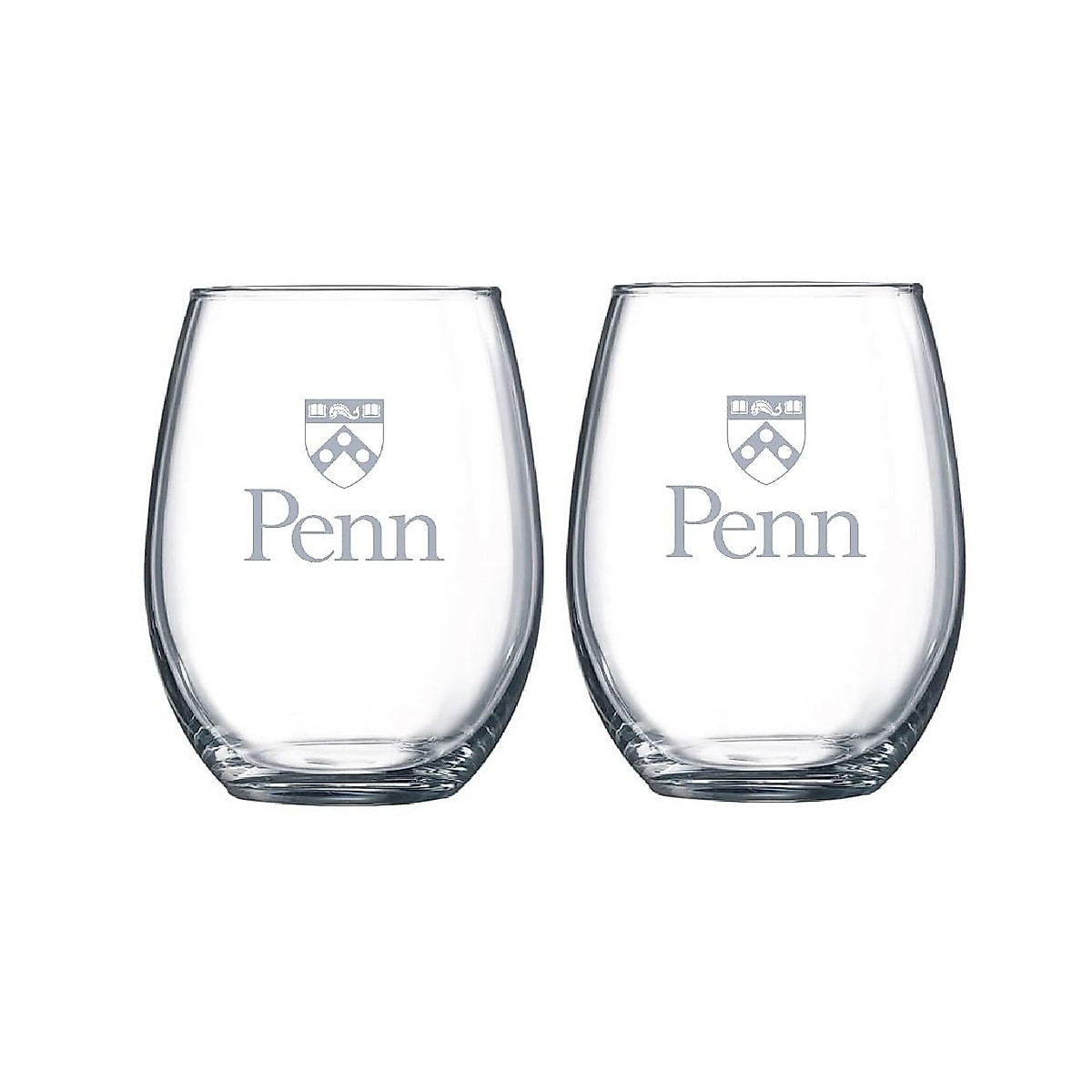 RFSJ Etched Satin Frost Logo Wine or Beverage Glass Set of 2 (University of Pennsylvania (PENN))