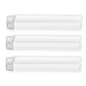 LEXININ 40 PCS 110ml Clear Plastic Test Tubeswith Lid, 30x150mm Test Tubes with Screw Caps, Flat Bottomed Test Tubes for Candy Jewelry Beads