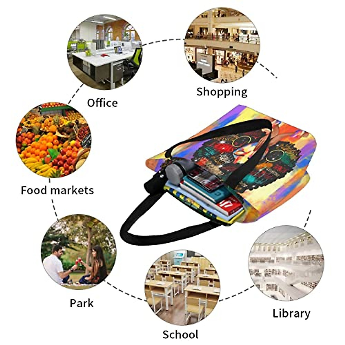 LMSM Tote Bag For Women Black Girl Handbags Shoulder Bags, Top Handle Satchel Bags For Work Travel Shopping With Zipper