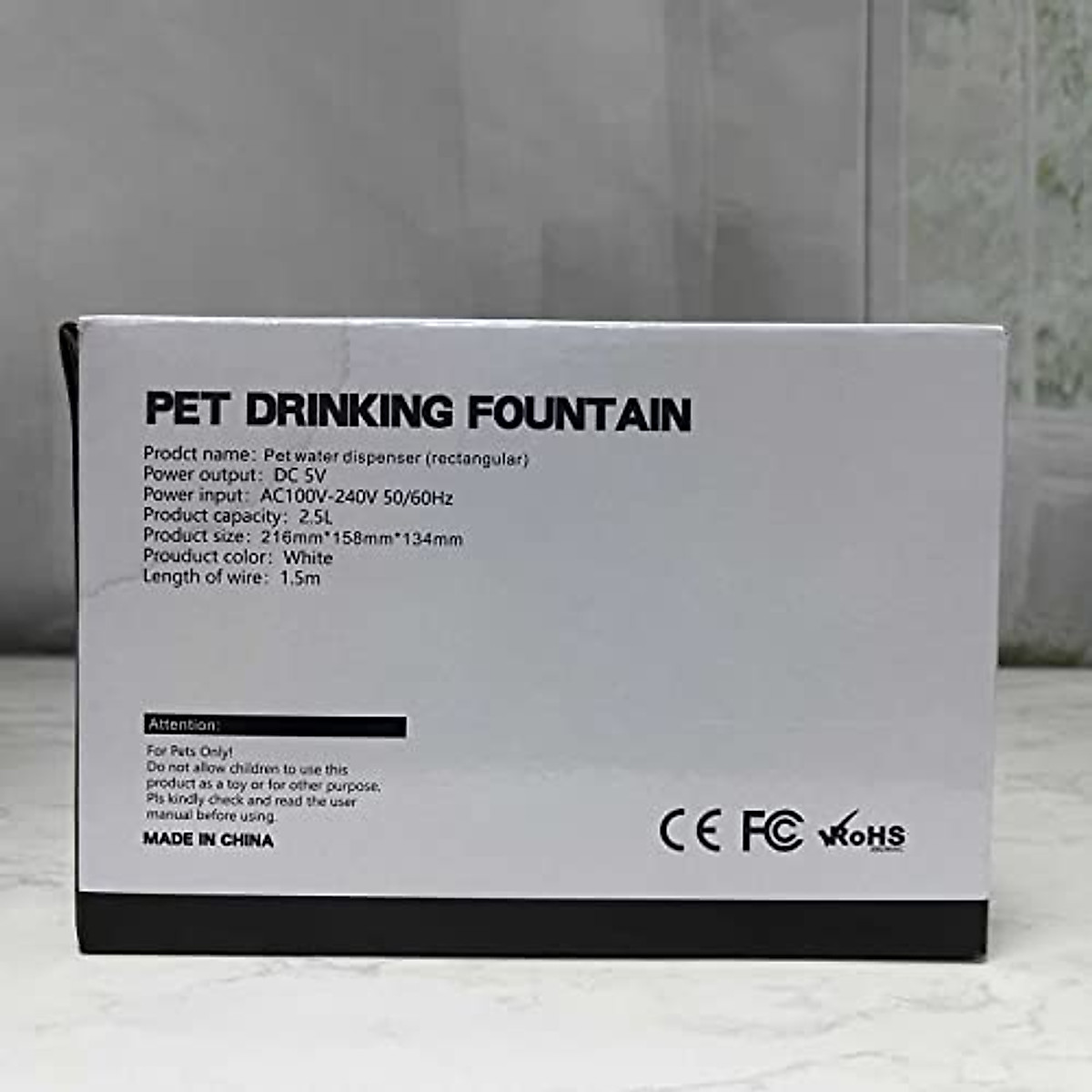 Cat Water Fountain, 84 fl oz/2.5L Ultra-Quiet Pet Water Fountain for Cats Inside with LED Light, Activated Carbon Filter, Cat Fountain Water Bowl, for Cats, Dogs, Multiple Pets