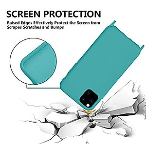 UnnFiko Silicone Case Compatible with iPhone Xs Max, Adjustable Crossbody Necklace, Lanyard Neck Strap Protective Case Cover (Ice Blue, iPhone Xs Max)