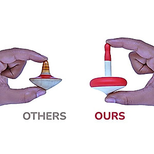 Shumee Wooden Spinning Tops 3 Pcs Handmade Spin Tops, Easy to Spin, Gyroscope, Educational Toys, Kindergarten Toys, Sensory Toys, Learning Toys, Fidget Spinner, Gifts for Kids/Toddlers | Gift Toys