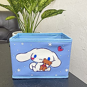 Kerr's Choice Collapsible Storage Bin Kawaii Storage Box Blue Foldable Baskets | Kawaii Office Desk Room Decoration Cute Room Decor