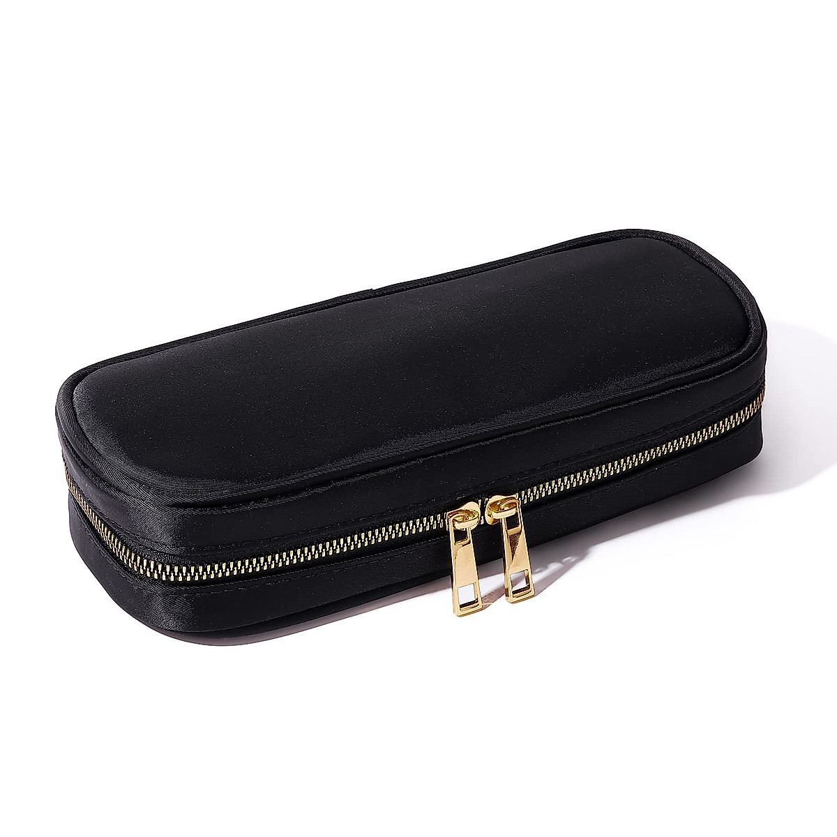 Professional Cosmetic Case-Makeup Brush Holder Organizer-Travelling Makeup Artist Case with Zipper-Waterproof Material & Multi functional Cosmetic Bag Makeup Handbag for Travel &Home Gift (Black)