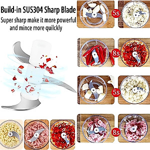 USB Rechargebale Electric Garlic Grinder - Mini Portable Wireless Food & Nut Chopper for all Nuts Electric, Small Chopper Blender Food Processor, Electric Onion Meat Nut Chopper Vegetable Cutter