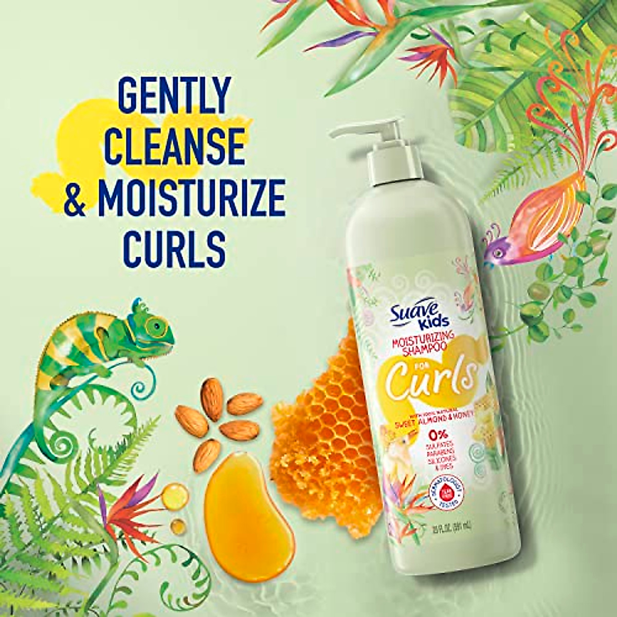 Suave Kids Shampoo and Conditioner Set - Kids Curly Hair Products Infused with Sweet Almond & Honey, Moisturizing Shampoo and Detangling Kids Conditioner, 16.5 Oz Ea (2 Piece Set)