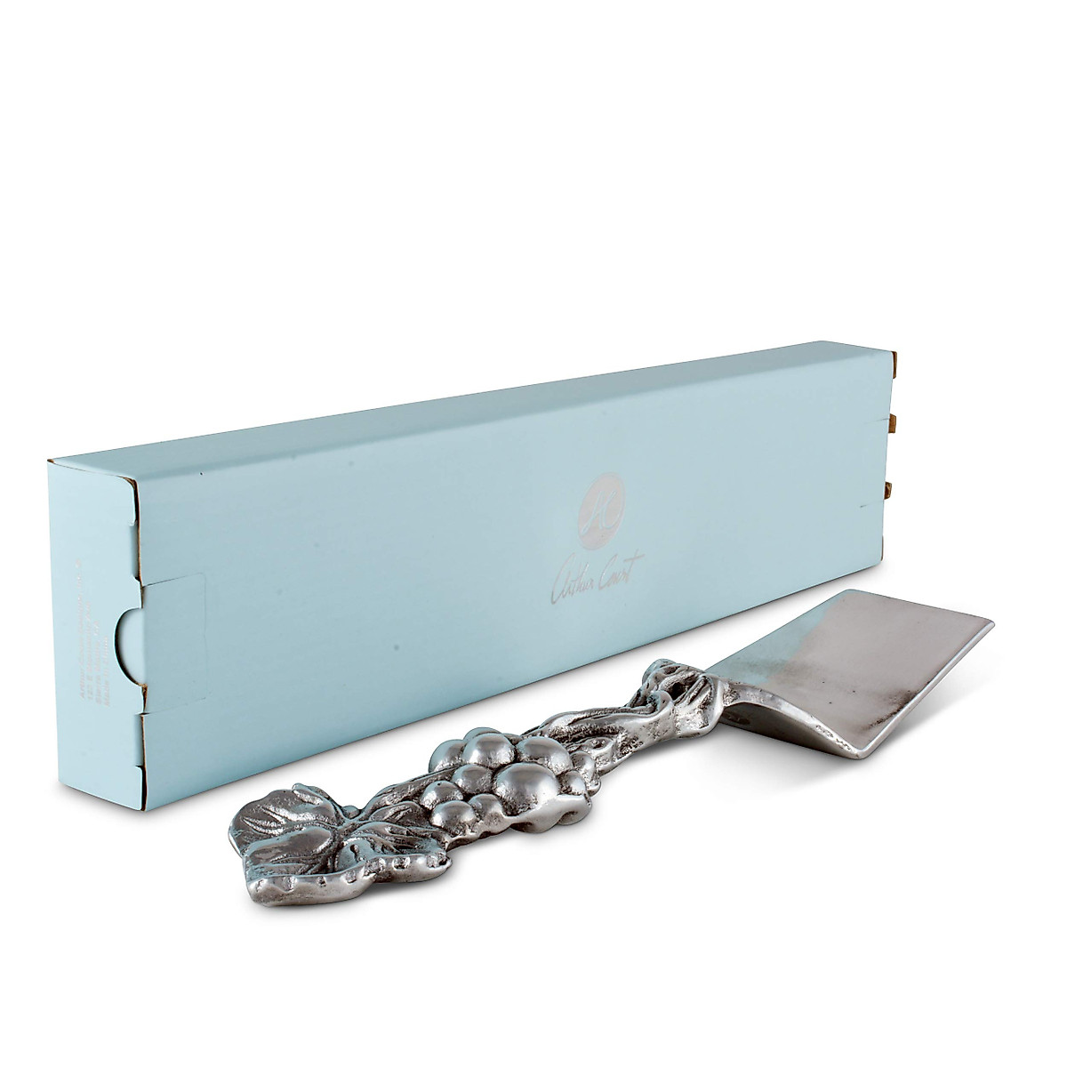 Arthur Court Metal Pie/Cake/Lasagna Server Grape Pattern Sand Casted In Aluminum With Artisan Quality Hand Polished 10.75 Inch Long Spatula