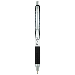 Zebra Pen Z-Grip Flight Retractable Ballpoint Pen, Bold Point, 1.2mm, Black Ink, 5-Count