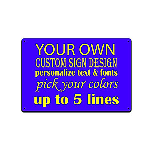 Custom Personalized Metal Sign 12x8-Inch for Ofiice, Business, Workplace, Home, Delivery Signs UV Protective Ink for Indoor or Outdoors