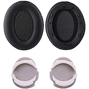 Adhiper Earpad Replacement WH-1000XM3 Earmuffs Ear Pads and Repair Part is Compatible for Sony WH-1000XM3 Wireless Noise-Canceling Over-Ear Headphones (Black)