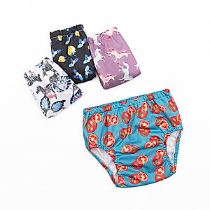 Kwumsy Plastic Pants for Toddlers, Waterproof Training Pants for Girls, Plastic Diaper Covers 2T, 3T, 4T, 5T, Plastic Training Underwear for Baby (2-3T)