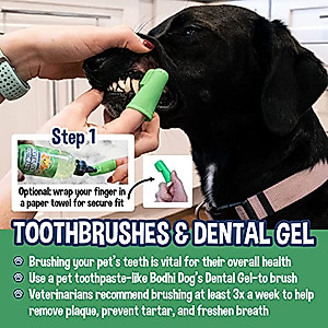Gentle Disposable Dog Toothbrushes | Soft High Grade Finger Toothbrush with Silicone Bristles for Pet Dental & Oral Care Teeth & Gum