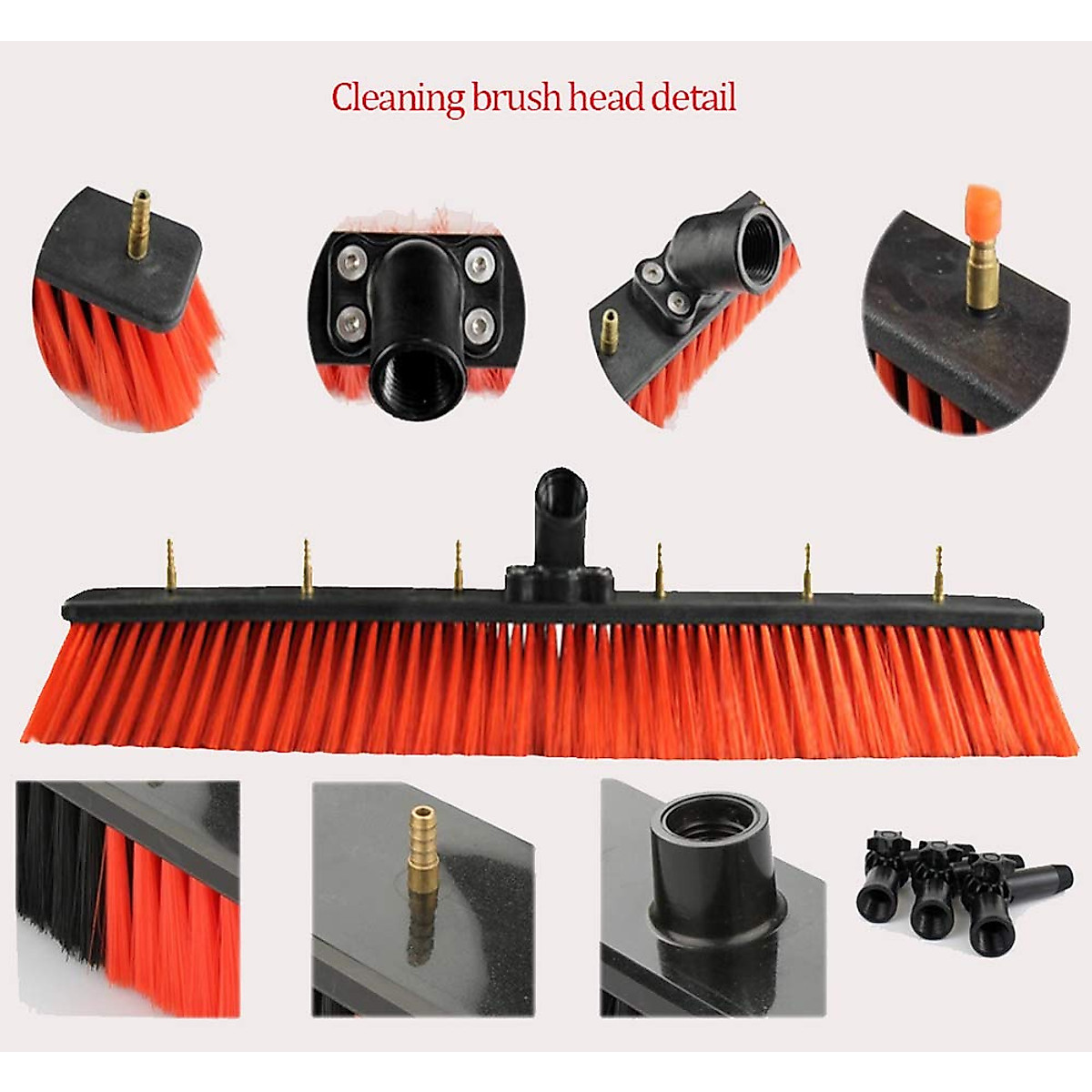 Water Fed Pole Kit, Window and Solar Cleaning Pole w/Water Fed Telescopic Brush/Brush Window and Solar Panel Cleaning System Windows Cleaning & Washing Tool (3.6M-9M),30FT/9M