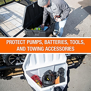 Buyers Products 1701680 Black Poly Trailer Tongue Truck Tool Cargo Storage Box,18 x 19 x 36 Inch, Made In The USA, Trailer Tongue Box For Storage And Organization, Trailer Storage Box