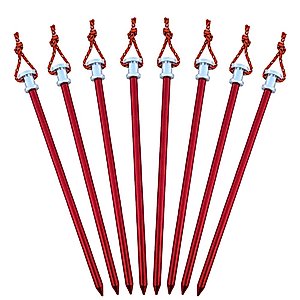 Tent Stakes Pegs 9 inch, Lightweight Aluminum Alloy Tent Canopy Nail for Outdoor Camping, Hiking, Picnic Blanket, Beach Mat, Yard Fence 8 Pack
