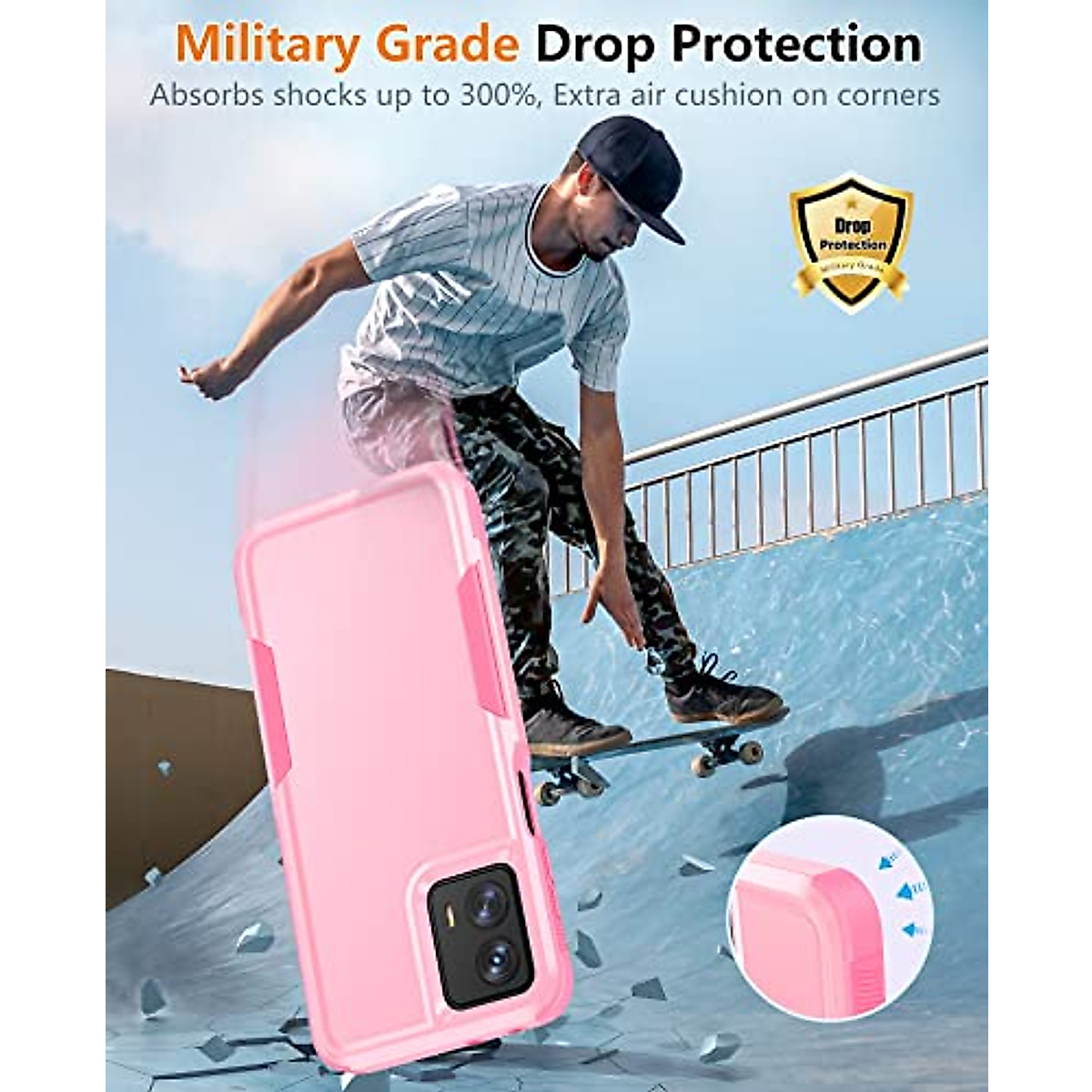 JXVM for Moto G-Power/G-5G 2023 Case: Dual Layer Heavy Duty Tough Rugged Lightweight Slim Shockproof Protective Phone Case | Durable Phone Cover for Motorola G Power & G 5G 6.5inch 2023 (Girly Pink)